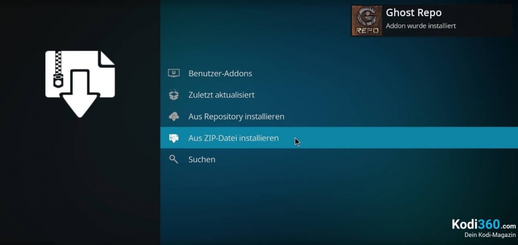Ghost Repo - die schnelle Installation auf Kodi